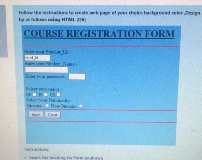 Solved Follow the instructions to create web page of your | Chegg.com