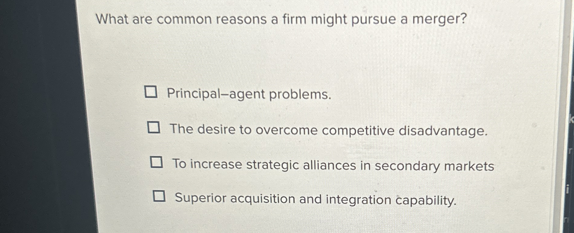 Solved What are common reasons a firm might pursue a | Chegg.com