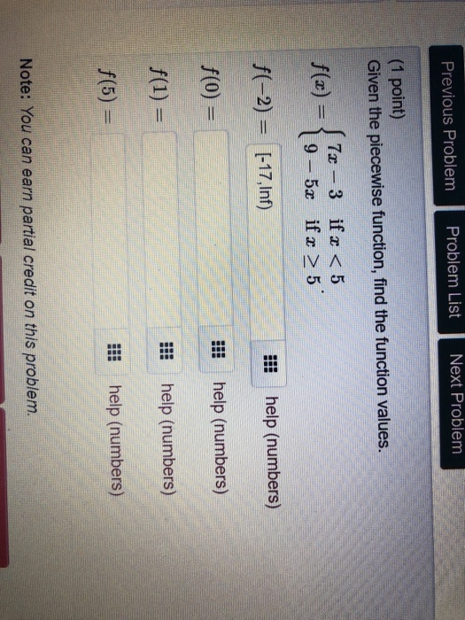 Solved Previous Problem Problem List Next Problem (1 point) | Chegg.com