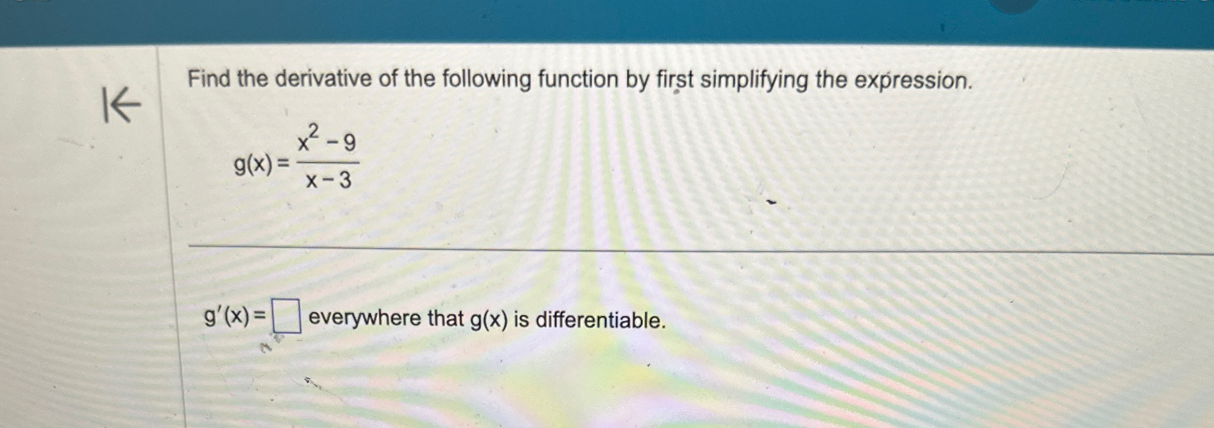 Solved Find the derivative of the following function by | Chegg.com