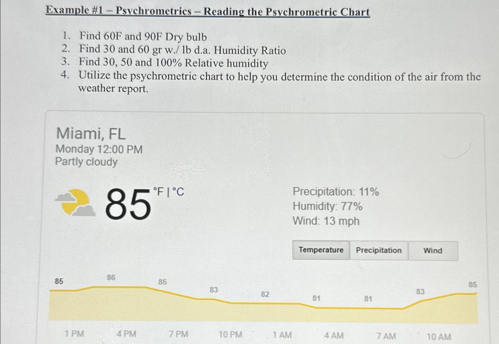 Solved Example #1 - ﻿Psychrometrics - ﻿Reading the | Chegg.com