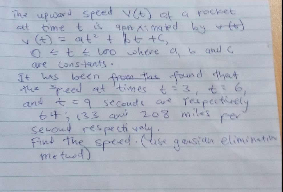 Solved The upward speed V(t) ﻿of a rocket at time t ﻿is | Chegg.com