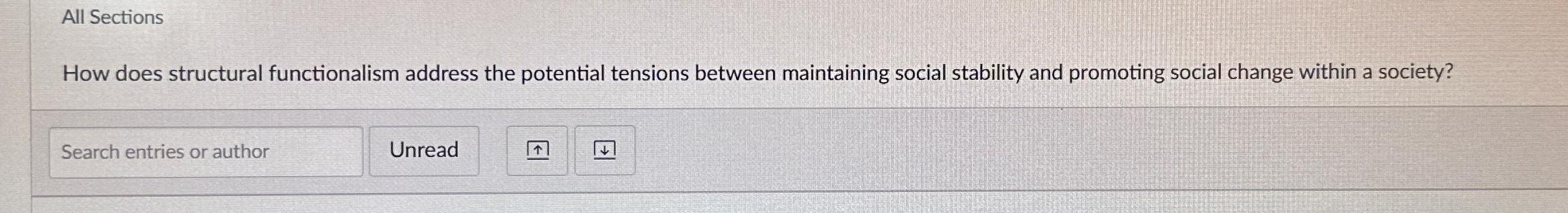 Solved All SectionsHow does structural functionalism address | Chegg.com