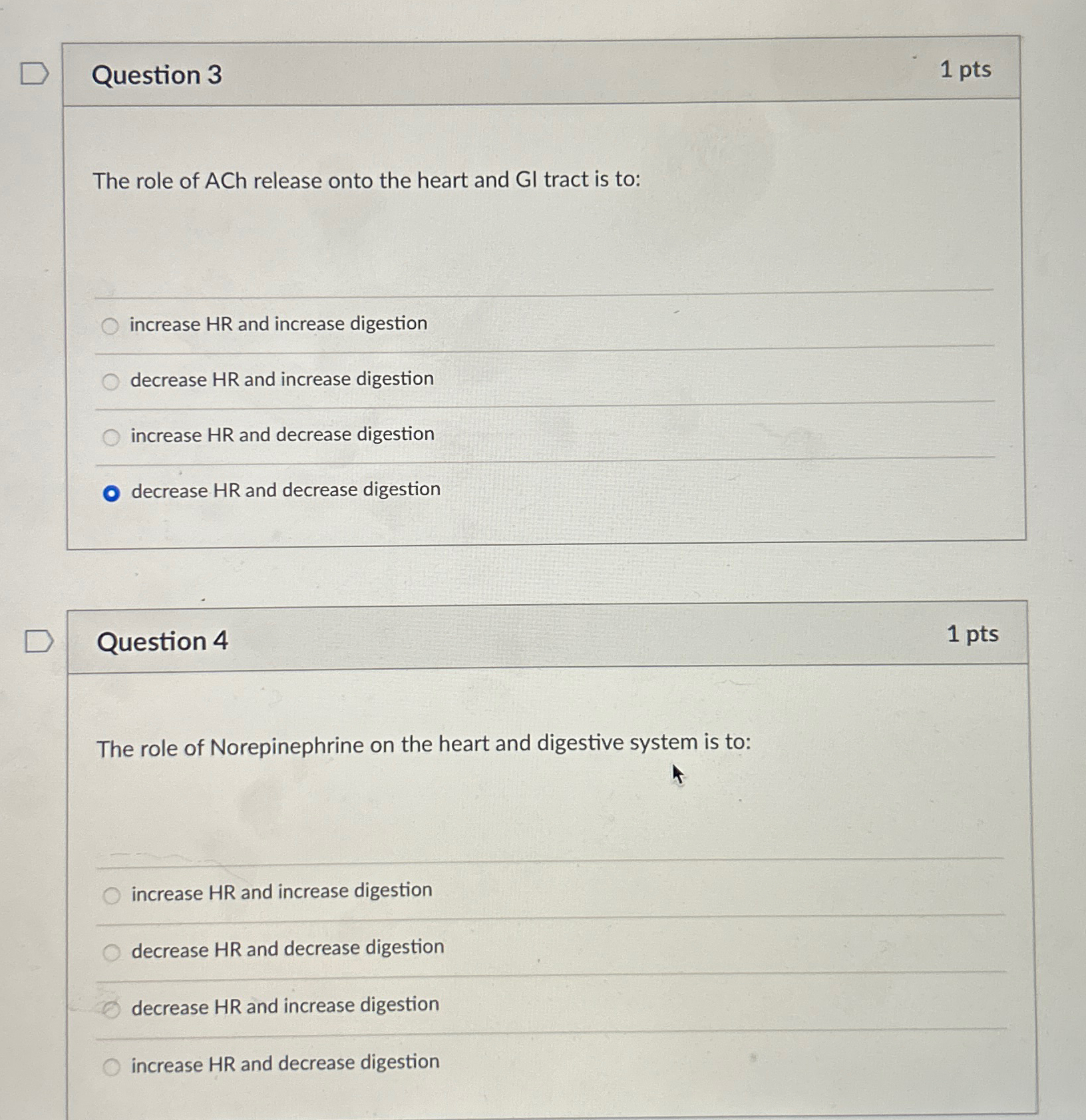Solved Question 31ptsThe role of ACh release onto the heart | Chegg.com