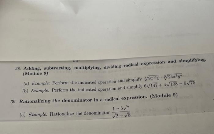 Solved 38. Adding, subtracting, multiplying, dividing | Chegg.com
