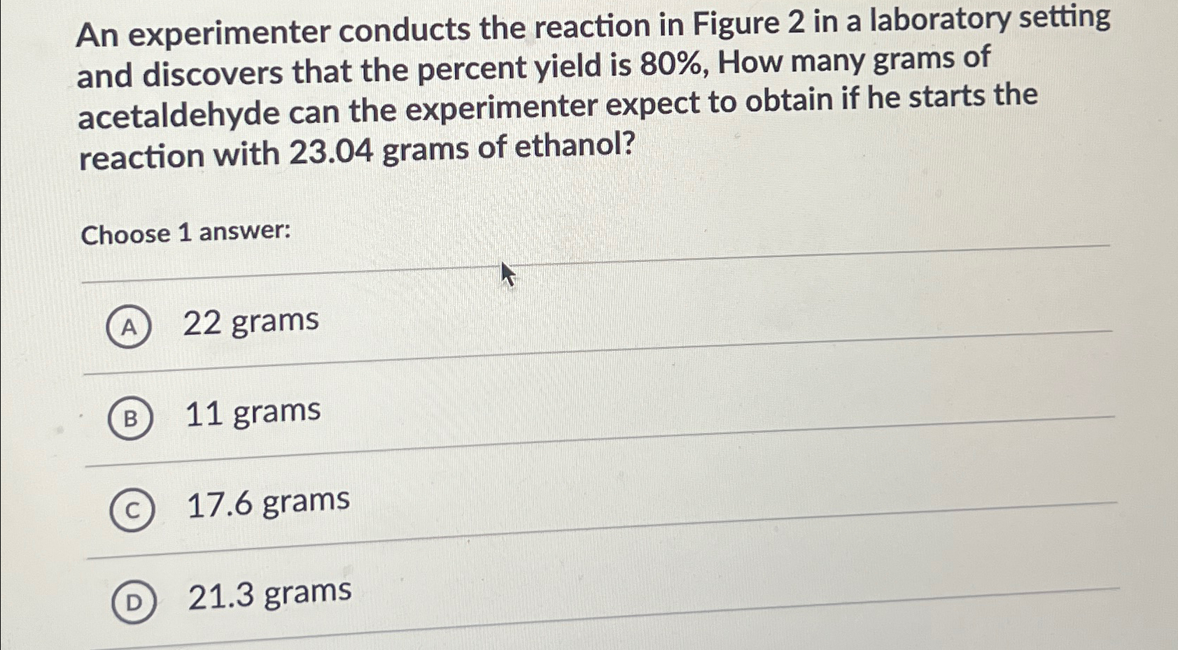 An experimenter conducts the reaction in Figure 2 ﻿in | Chegg.com