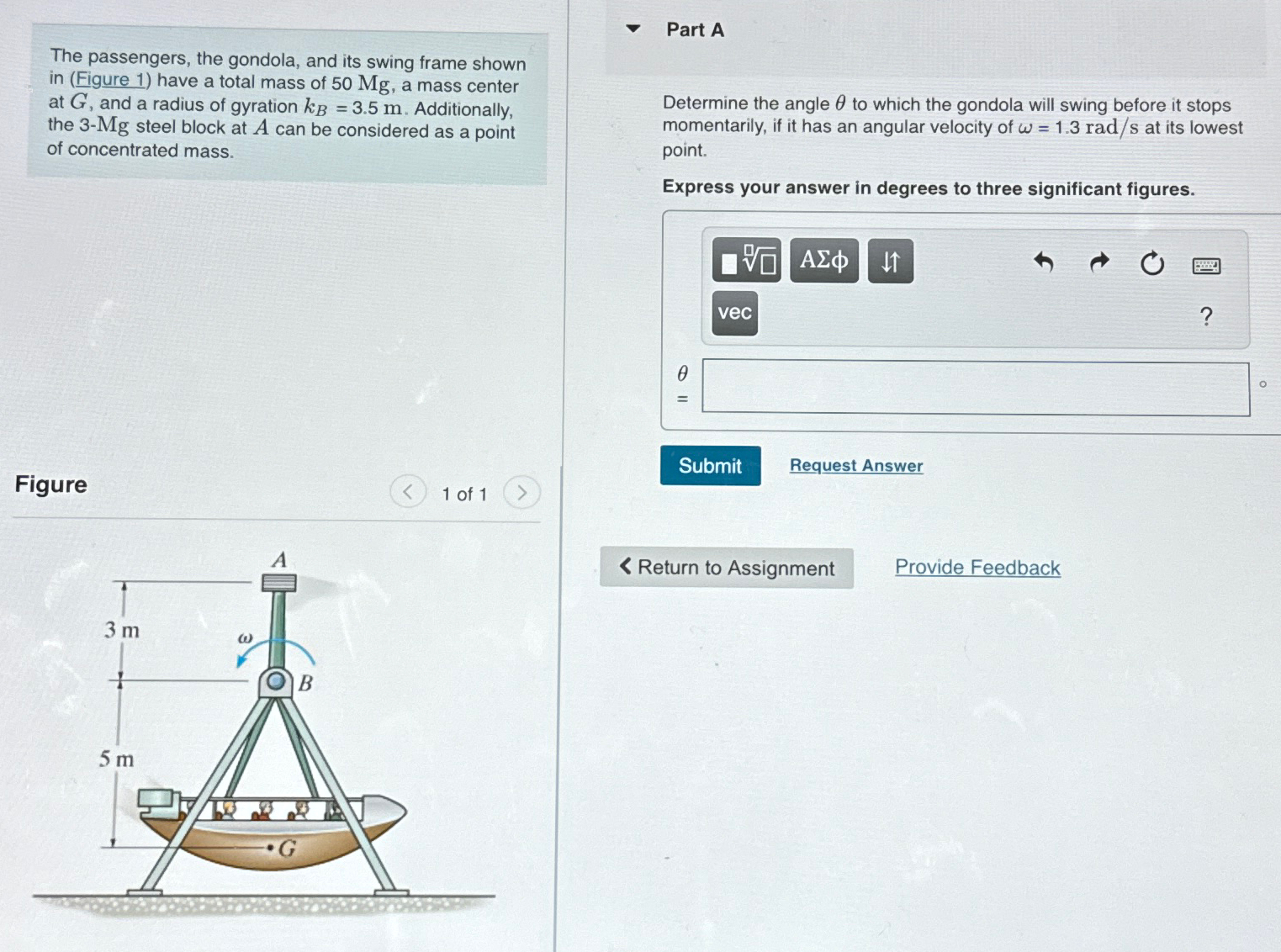 Solved The passengers, the gondola, and its swing frame | Chegg.com