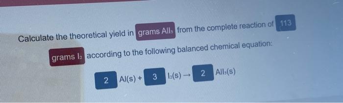 Solved Calculate the theoretical yield in grams Alls from | Chegg.com