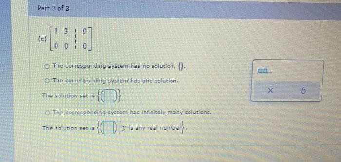 Solved Determine the solution set for the system represented | Chegg.com