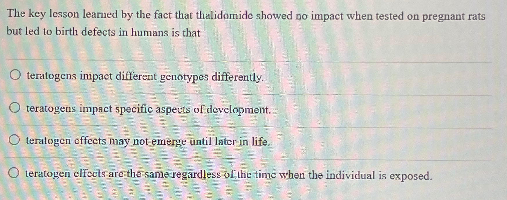 Solved The key lesson learned by the fact that thalidomide | Chegg.com