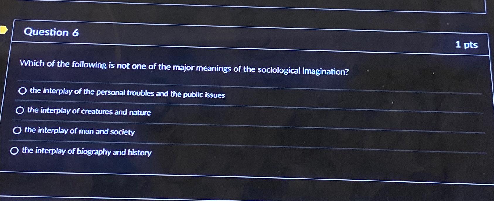 Solved Question 61 ﻿ptsWhich of the following is not one of | Chegg.com