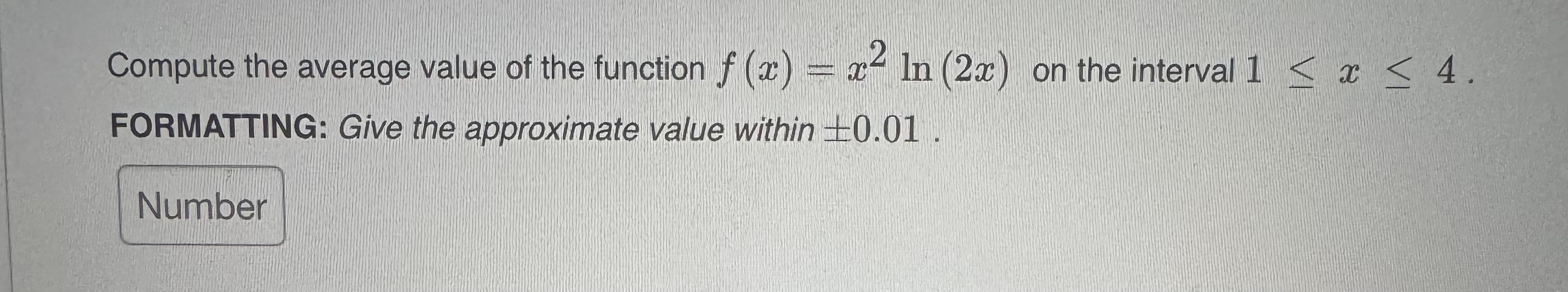 Solved Compute the average value of the function | Chegg.com