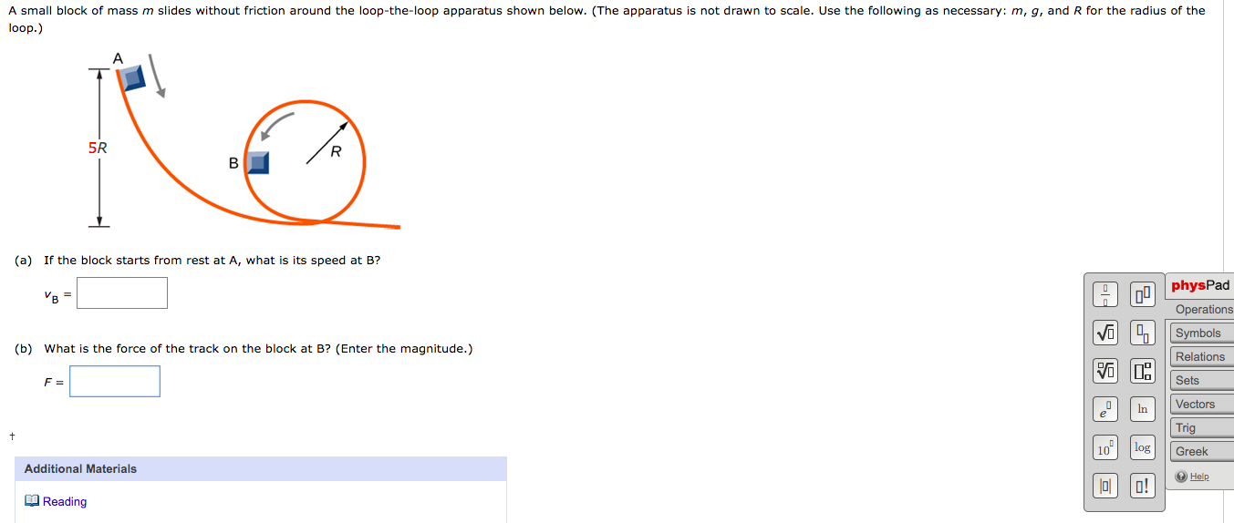 Solved loop.)(a) ﻿If the block starts from rest at A, ﻿what | Chegg.com