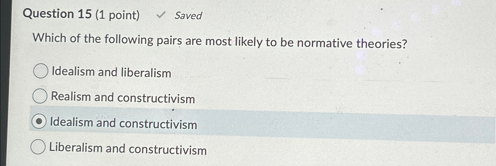 Solved Question 15 (1 ﻿point)SavedWhich of the following | Chegg.com