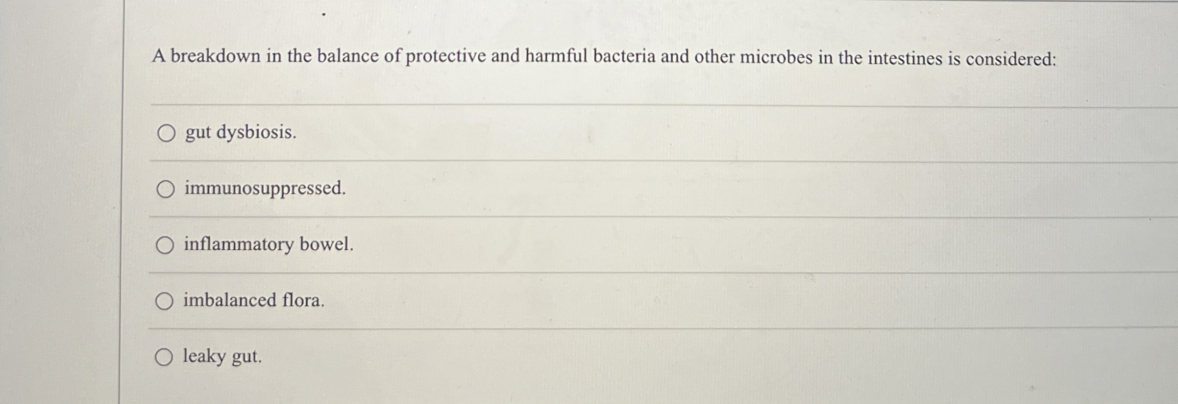 Solved A breakdown in the balance of protective and harmful | Chegg.com