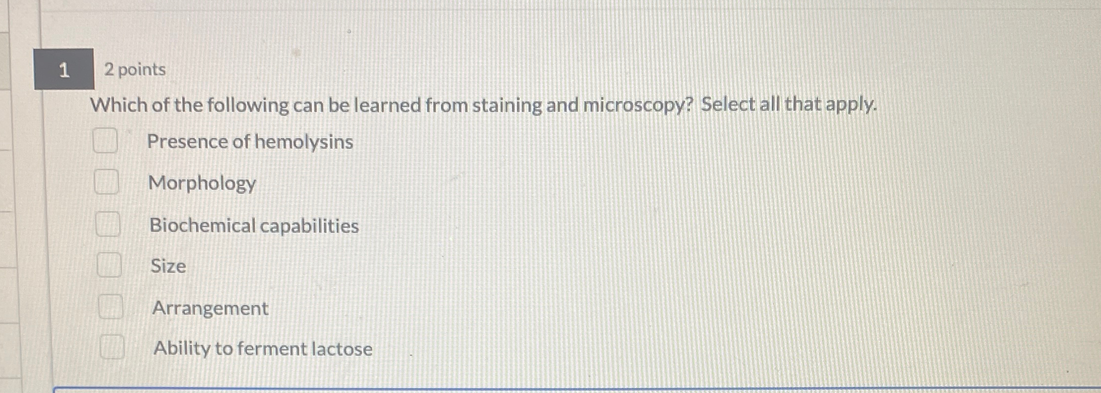Solved 12 ﻿pointsWhich of the following can be learned from | Chegg.com