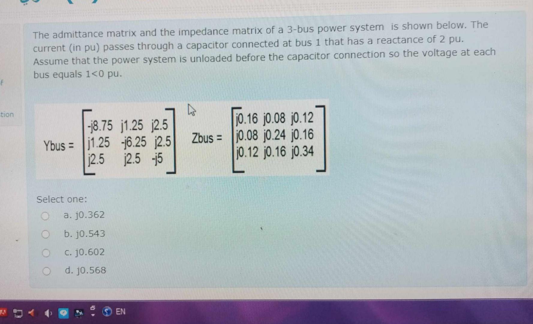 Solved The admittance matrix and the impedance matrix of a | Chegg.com
