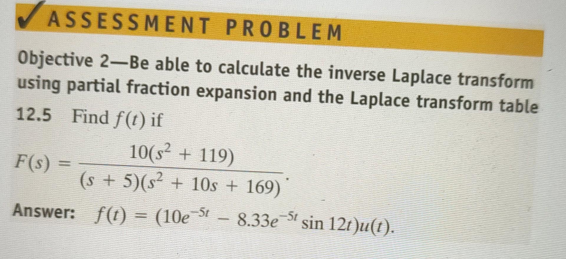 Solved Objective 2-Be able to calculate the inverse Laplace | Chegg.com