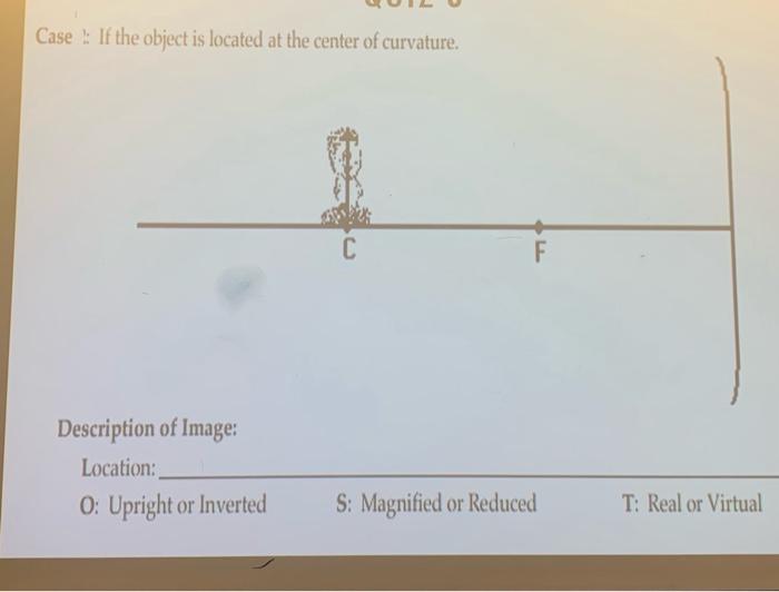 Solved Case :- If the object is located at the center of | Chegg.com