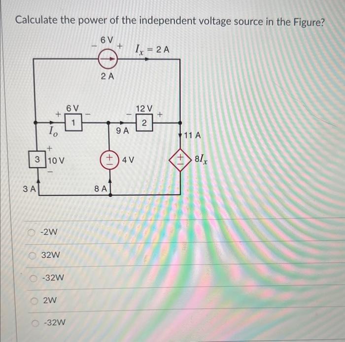 Solved Calculate the power of the independent voltage source | Chegg.com