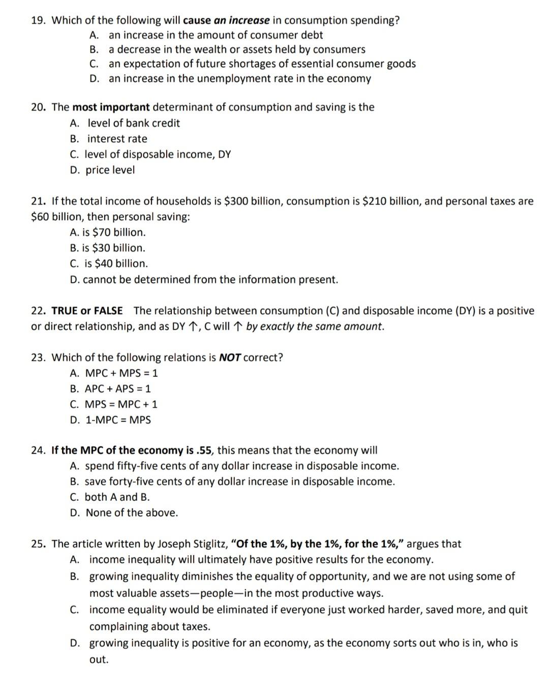 Solved 19. Which of the following will cause an increase in | Chegg.com