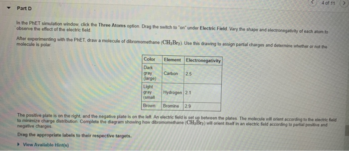 Solved 4 of 11 Part D In the PhET simulation window, click | Chegg.com