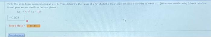 Solved Verify the given linear approximation at a = 0. Then | Chegg.com