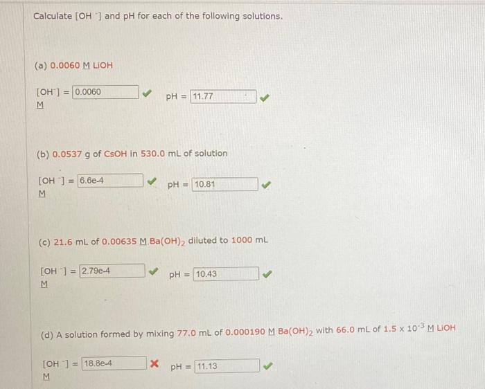 Solved Complete the following table by calculating the | Chegg.com