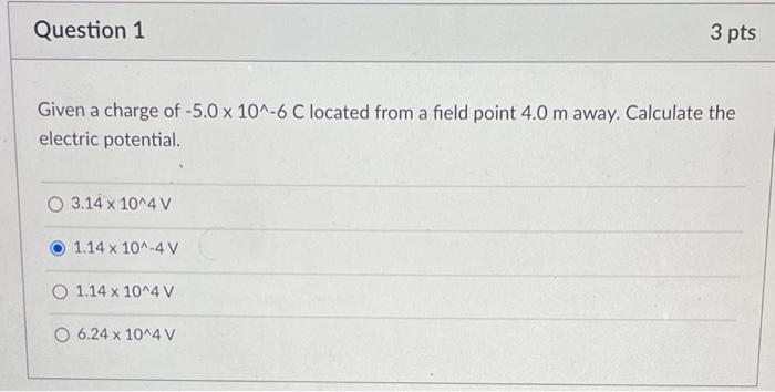 Solved Given a charge of −5.0×10∧−6C located from a field | Chegg.com