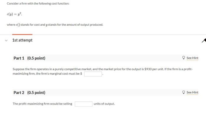 Solved Consider a firm with the following cost function: | Chegg.com