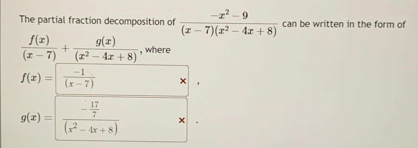 Solved The partial fraction decomposition of | Chegg.com