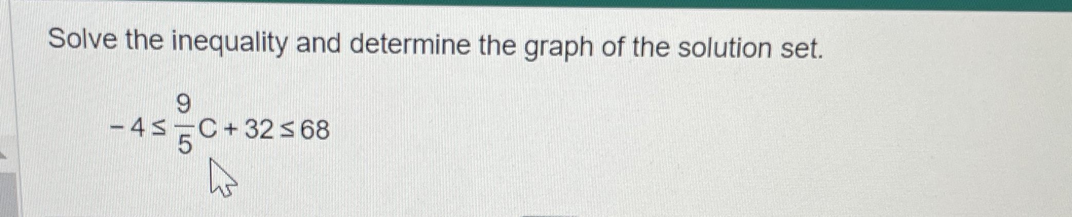Solved Solve the inequality and determine the graph of the | Chegg.com