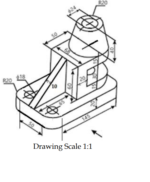 Drawing Scale 1:1 ﻿Solve the question (Top Side, | Chegg.com