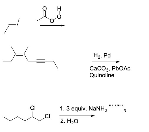 Solved I-O F H2, Pd CaCO3, PbOAC Quinoline CI 1. 3 equiv. | Chegg.com