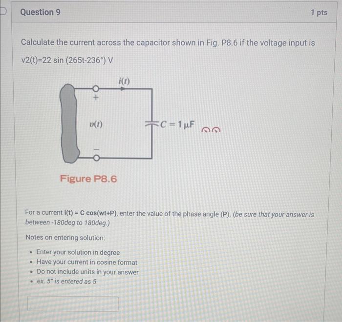 Solved Calculate the current across the capacitor shown in | Chegg.com