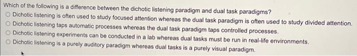 Solved Which of the following is a difference between the | Chegg.com