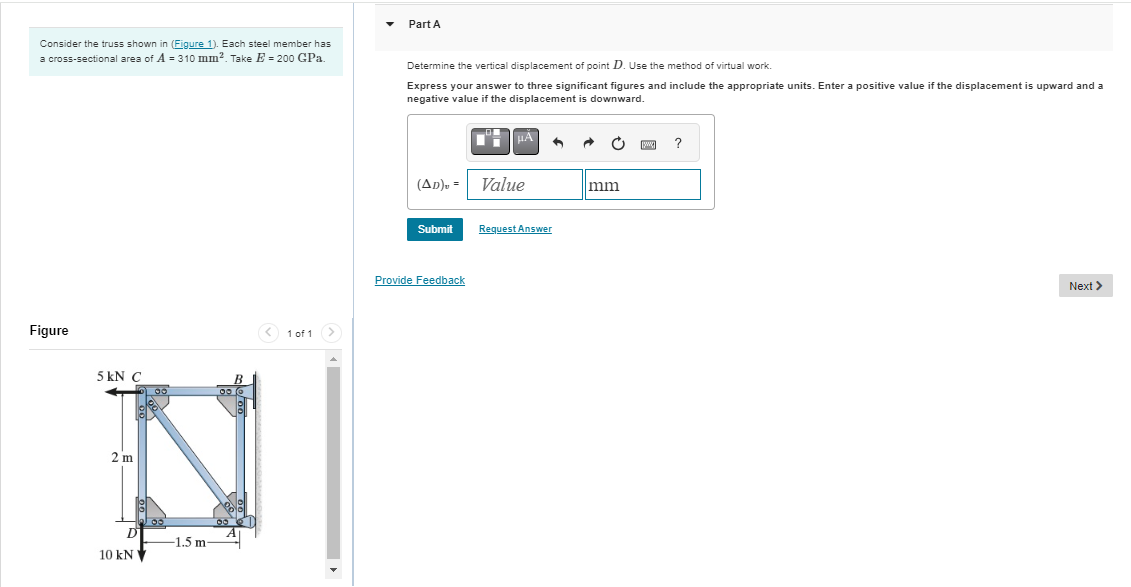 Solved Consider the truss shown in (Figure 1). ﻿Each steel | Chegg.com