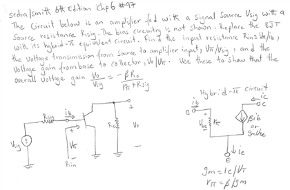 Solved The circuit below is the amplifier with a signal | Chegg.com