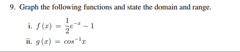 Solved Graph the following functions and state the domain | Chegg.com