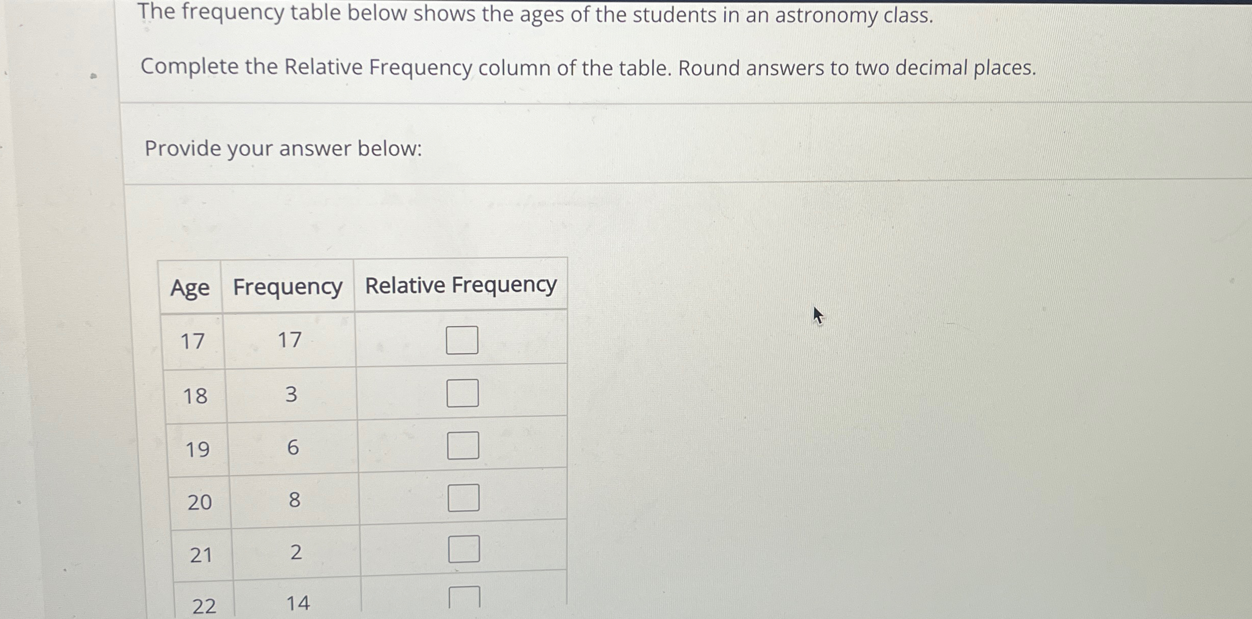 Solved The frequency table below shows the ages of the | Chegg.com