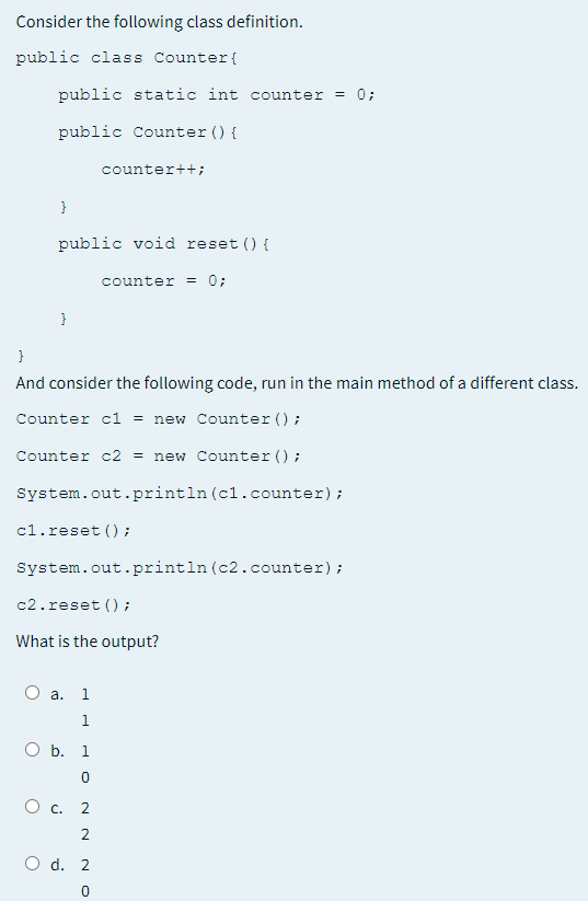 Solved Consider The Following Class Definition Public Class 