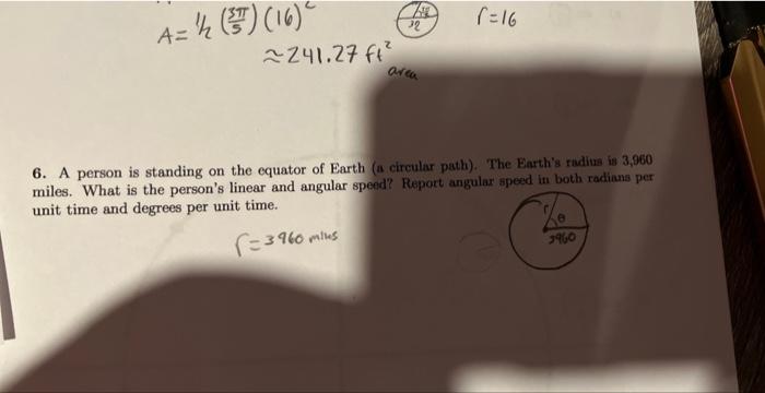 Solved 6. A person is standing on the equator of Earth (a | Chegg.com
