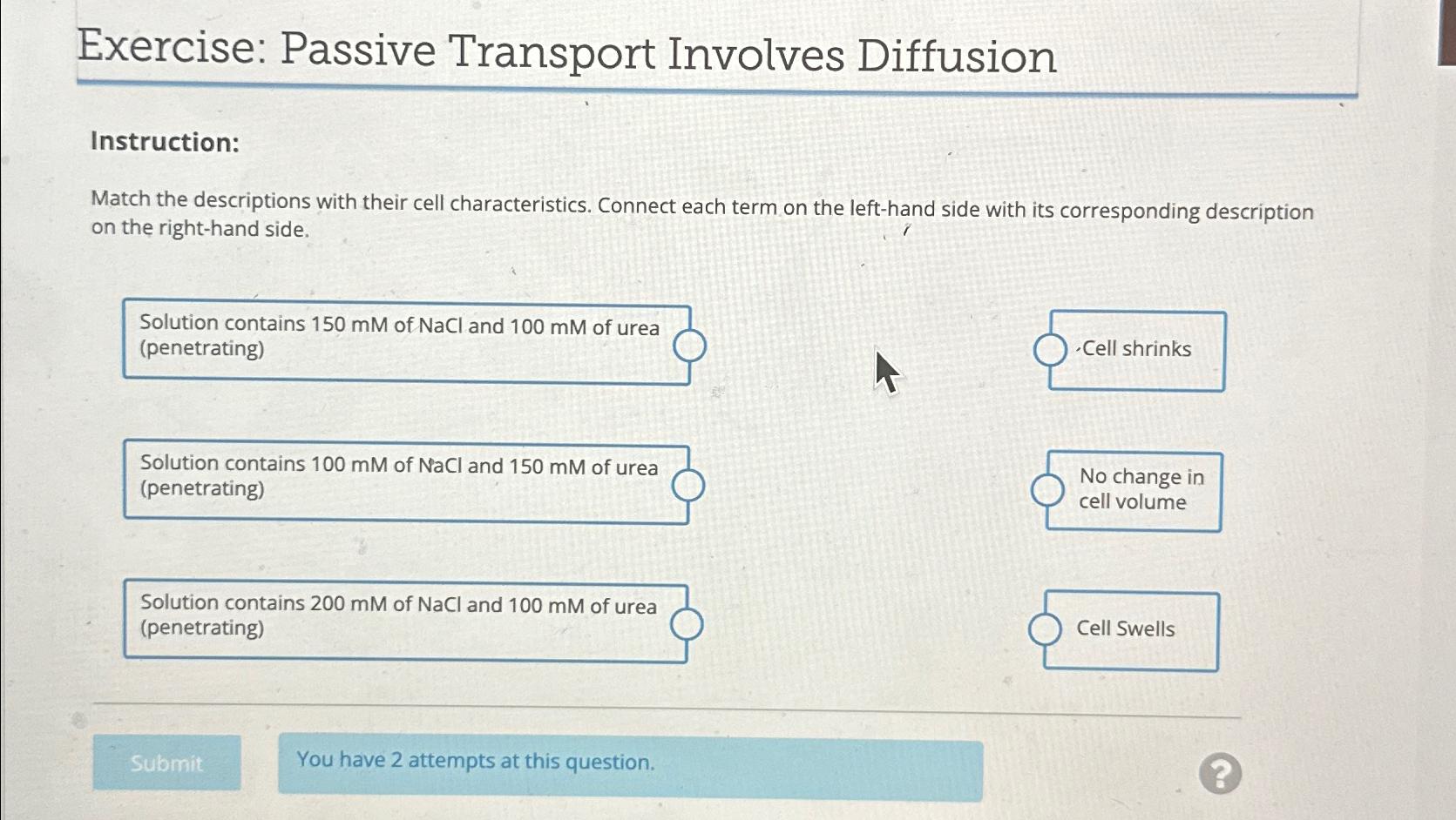 Solved Exercise: Passive Transport Involves | Chegg.com