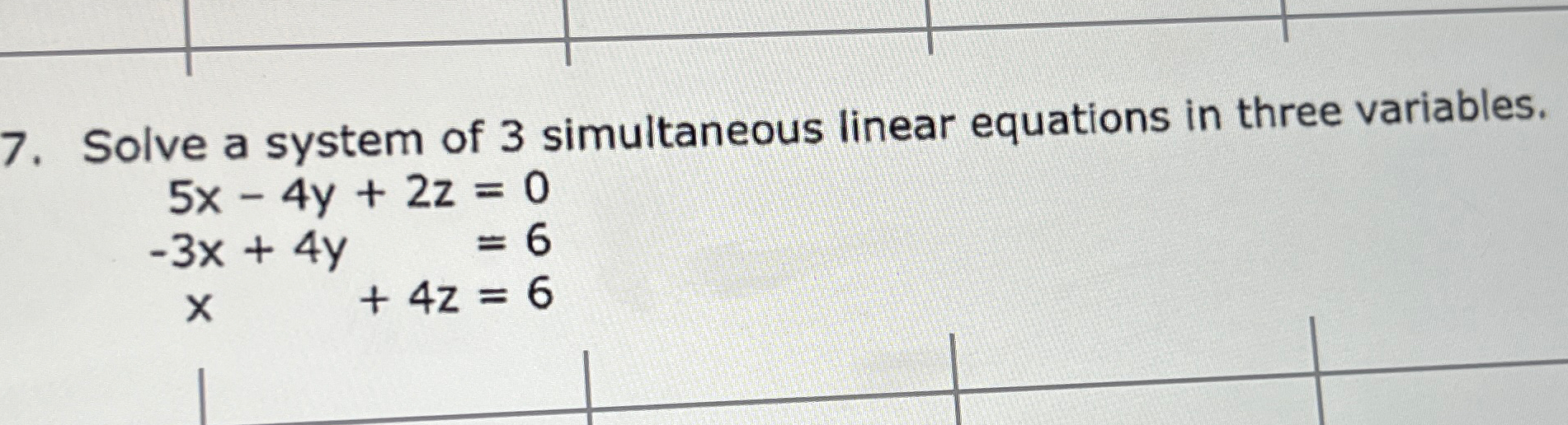 Solved Solve a system of 3 ﻿simultaneous linear equations in | Chegg.com