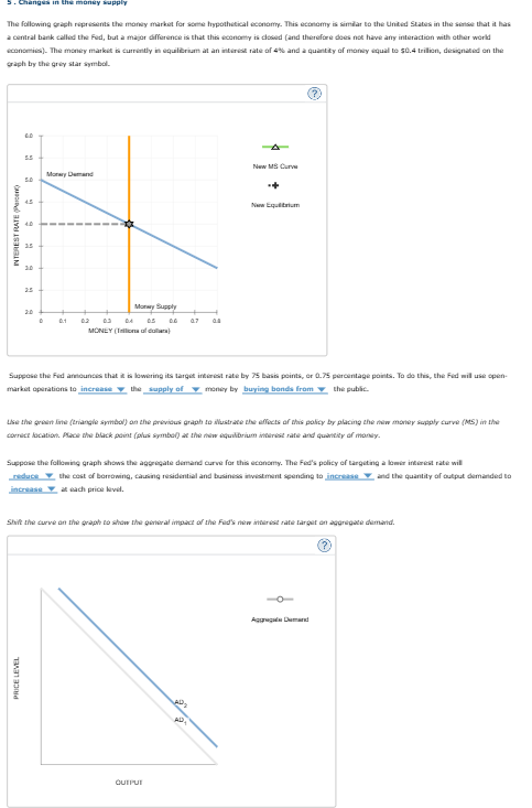 Solved 5. ﻿Changes in the maney supply The following graph | Chegg.com