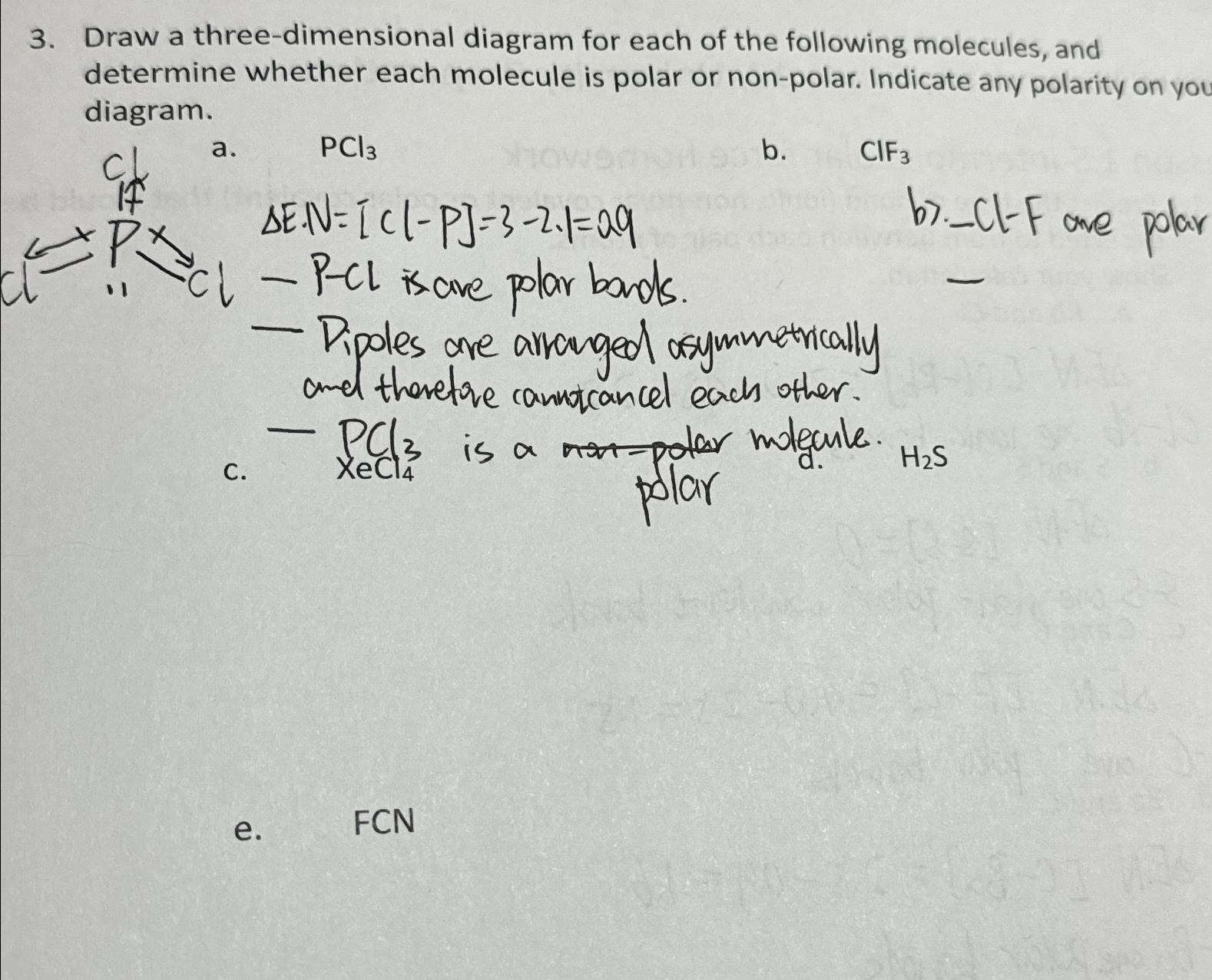Solved Draw a three-dimensional diagram for each of the | Chegg.com