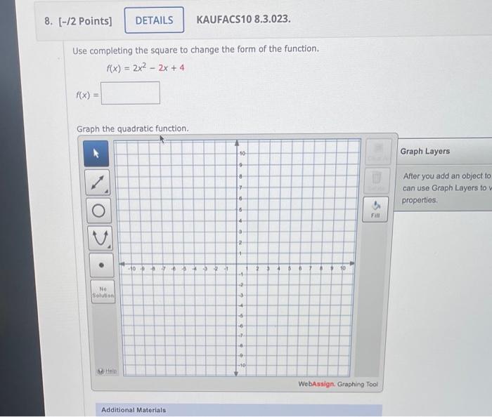 Solved use completing the square to change the form of the | Chegg.com