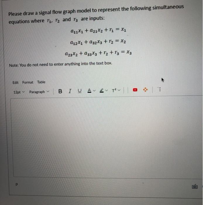 Solved Please draw a signal flow graph model to represent | Chegg.com