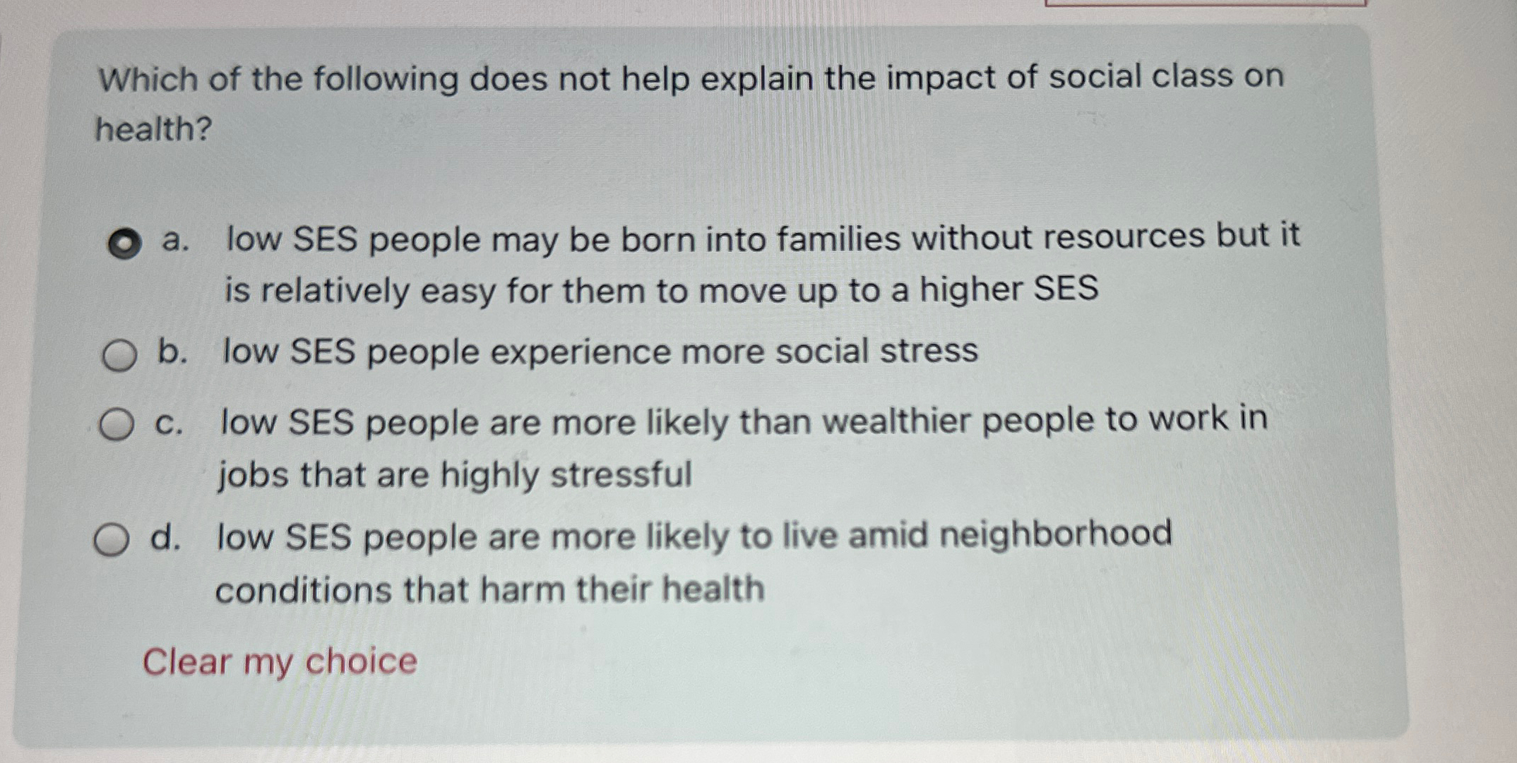 Solved Which of the following does not help explain the | Chegg.com