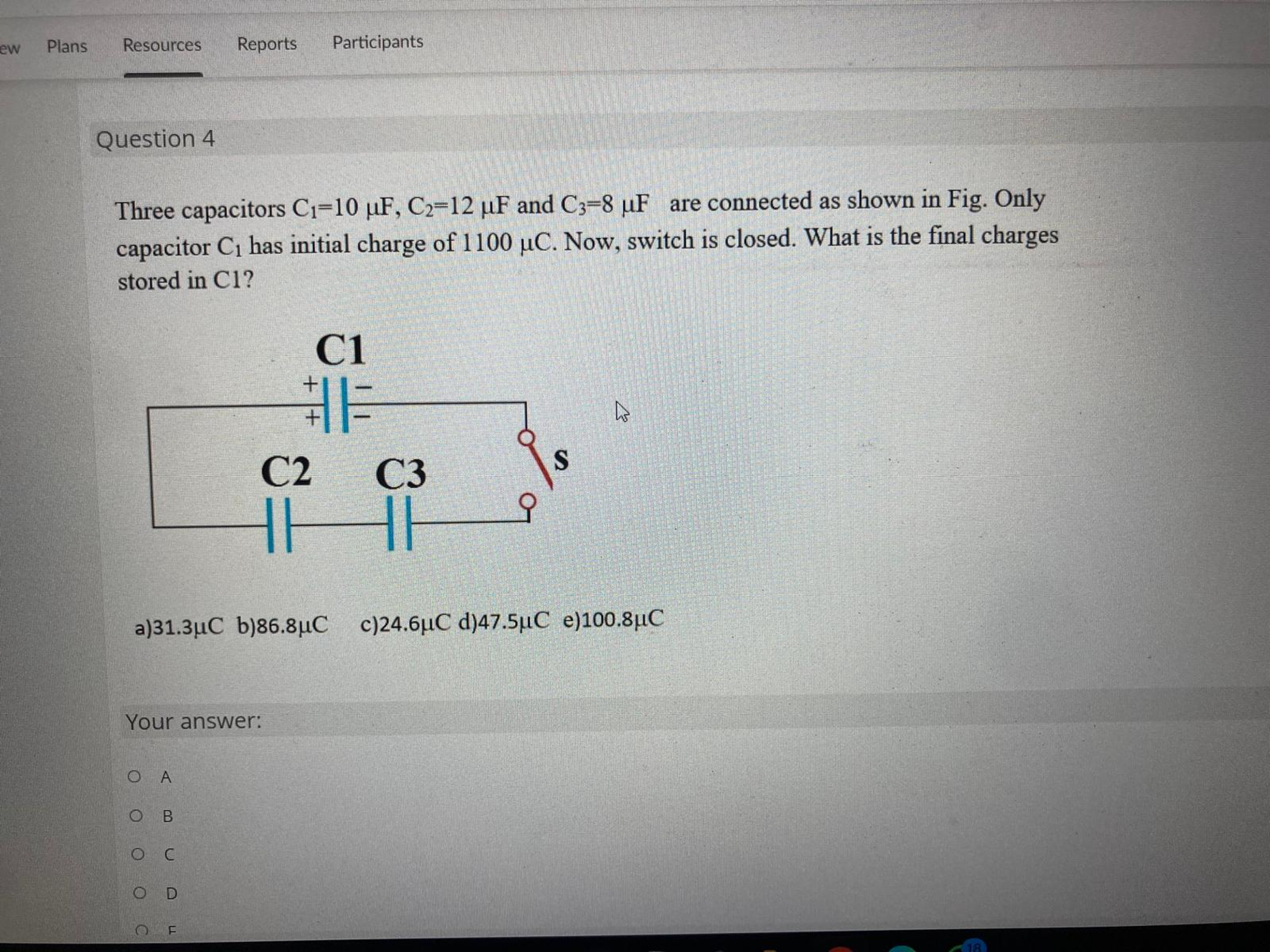 Solved Question 4Three capacitors C1=10μF,C2=12μF ﻿and | Chegg.com